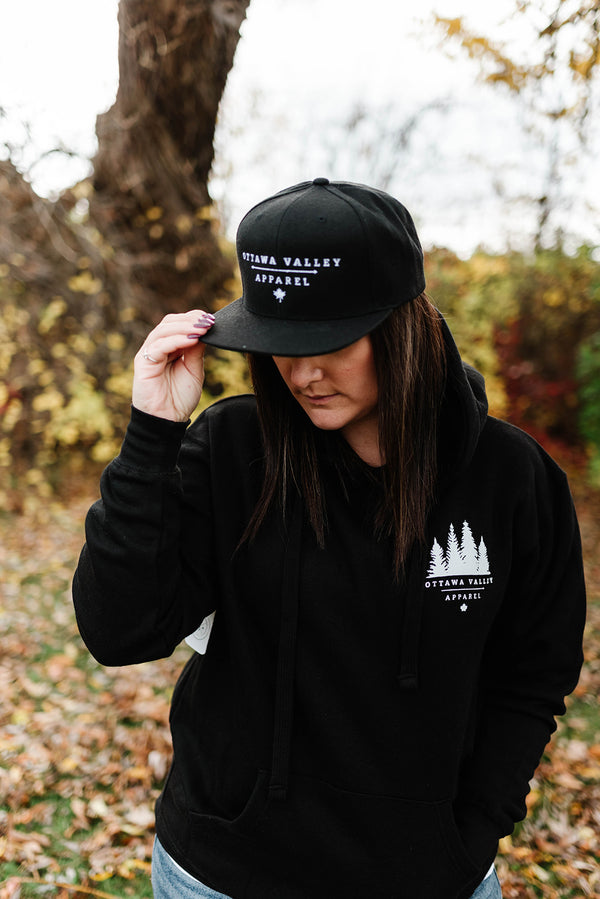 OVA Logo Snap Back Hat - Black - Ottawa Valley Apparel