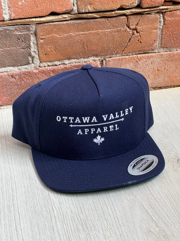 OVA Logo Snap Back Hat - Navy - Ottawa Valley Apparel